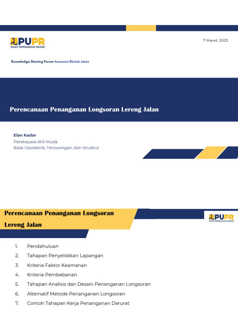 Penanganan Longsoran Lereng Jalan | PDF