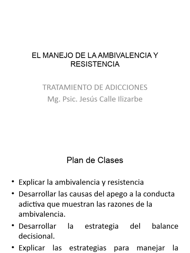 EL MANEJO DE LA AMBIVALENCIA Y RESISTENCIA-2 | PDF