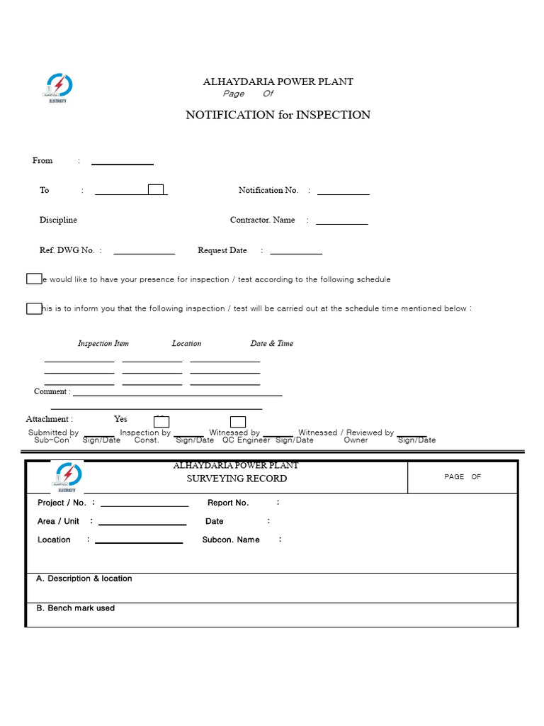 Notification For Inspection | Download Free PDF | Concrete | Roof