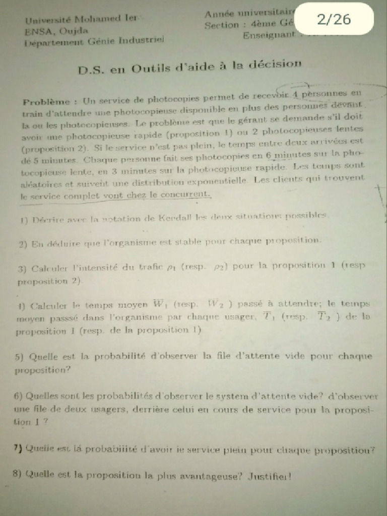 Modélisation Stochastique Ds | PDF