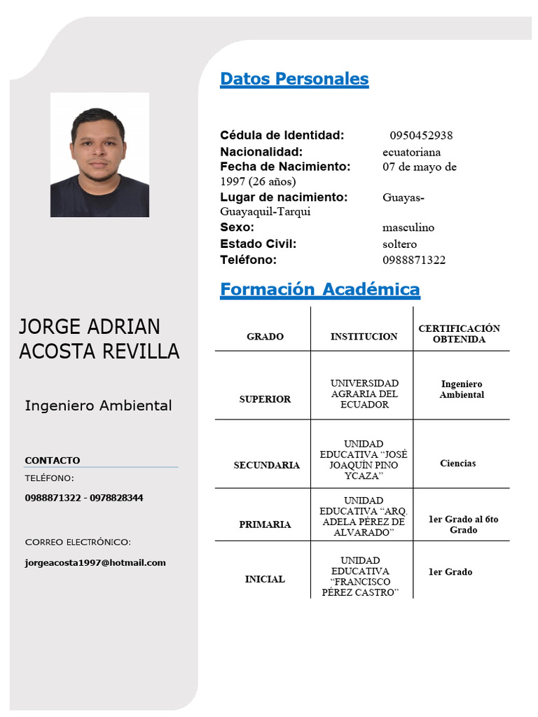CV, Jorge Acosta | PDF