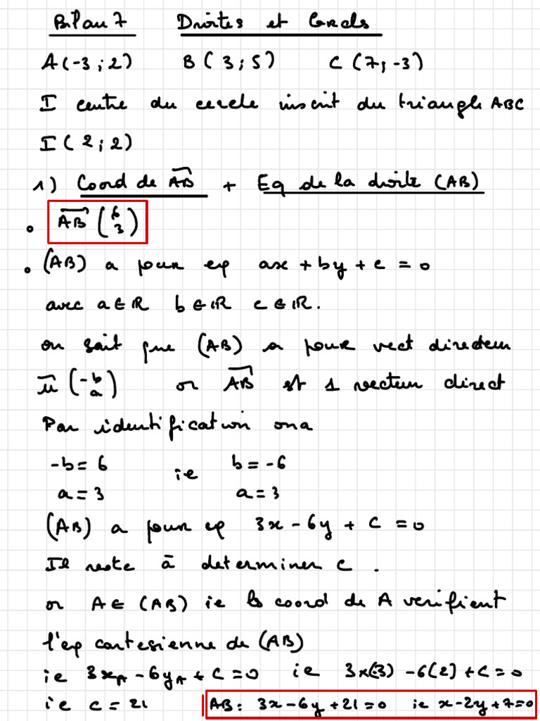 Équations de droites et cercles du plan | PDF | Géométrie | Géométrie ...