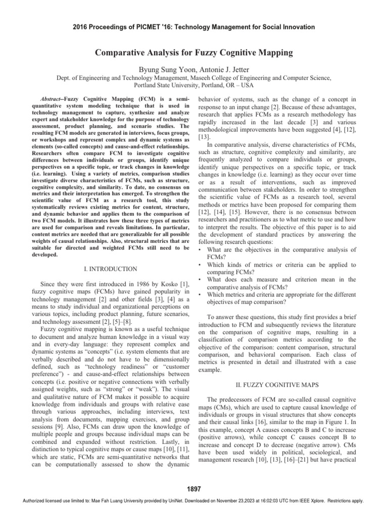 Comparative analysis for Fuzzy Cognitive Mapping | PDF