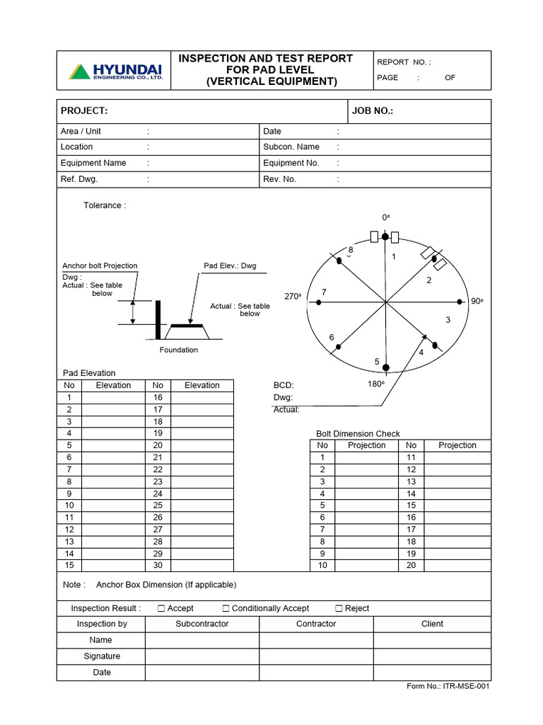 Inspection Reports for Equipment Levels | PDF | Engineering Tolerance ...