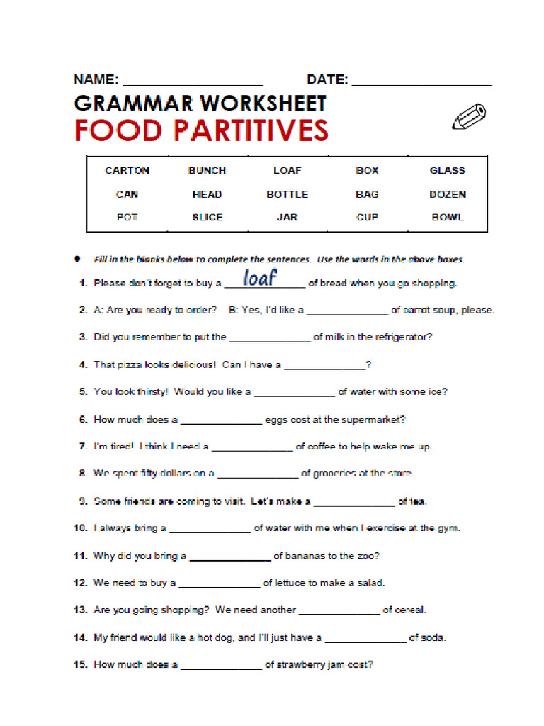 Food Partitives-2 | PDF