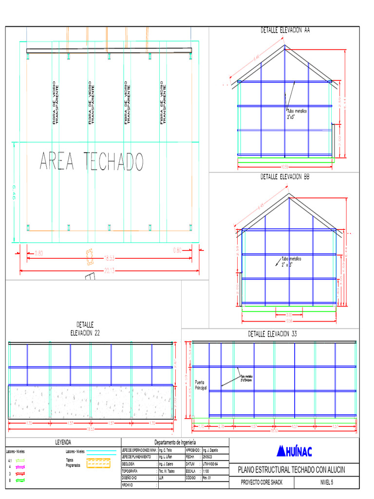 03 - Plano Estructural Techado Con Alucin y Transparente | PDF | Tecnología