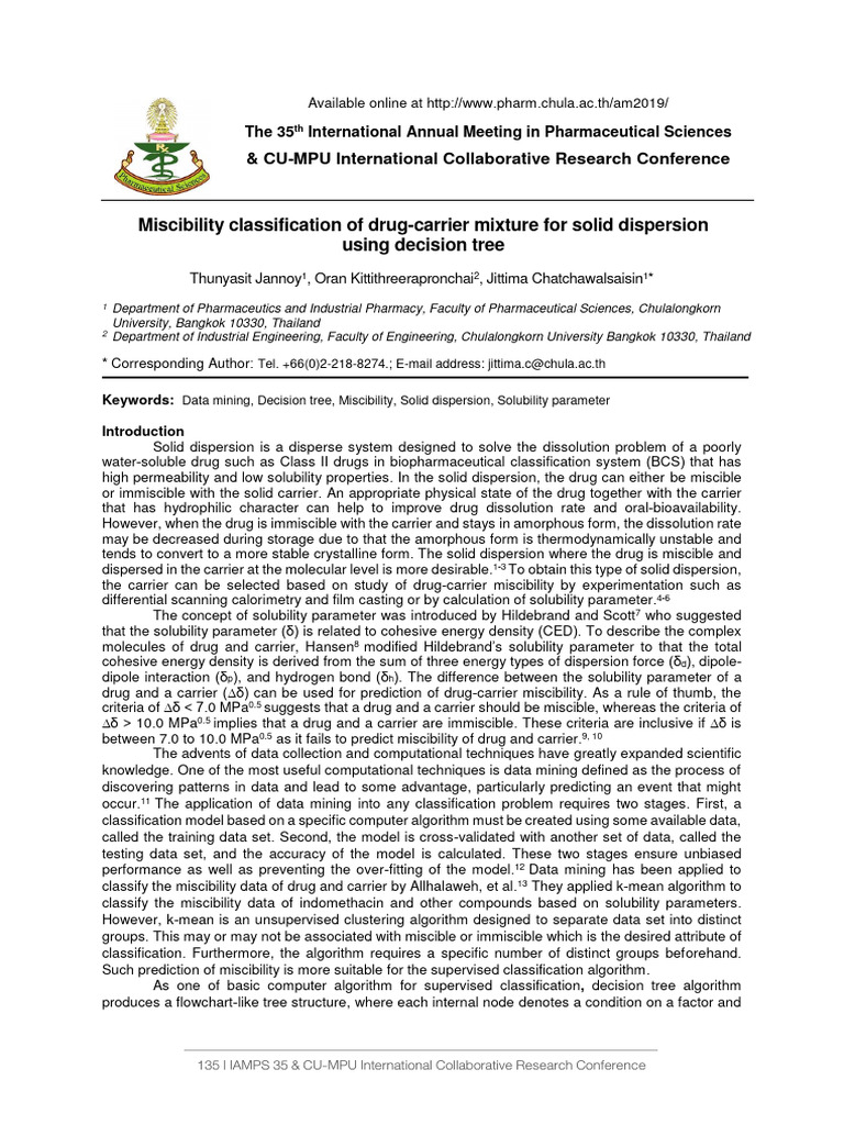 Miscibility Prediction | PDF | Solubility | Statistical Classification Miscibility Prediction | PDF | Solubility | Statistical Classification