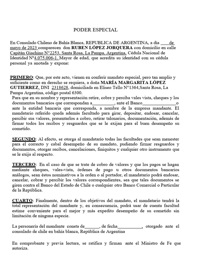 PODER-ESPECIAL-BANCARIO-EN-REPRESENTACION | PDF