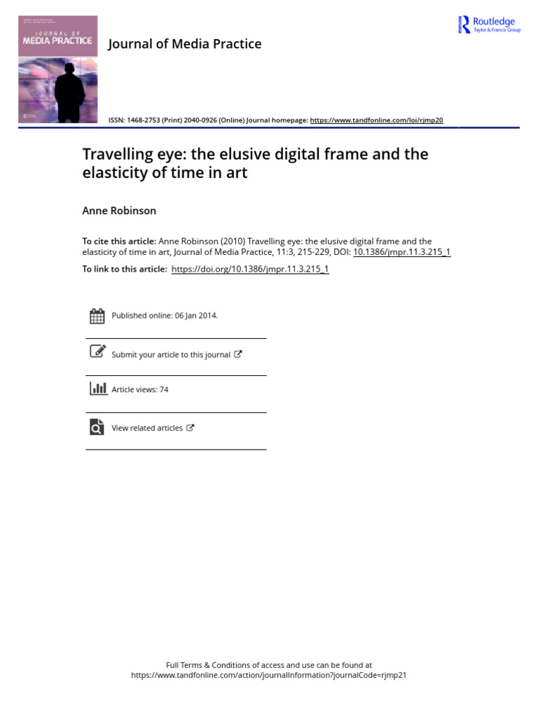 Travelling Eye The Elusive Digital Frame and The Elasticity of Time in ...