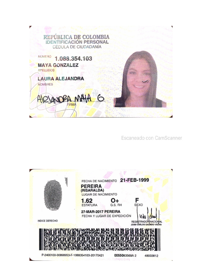 Cedula Laura Alejandra Maya | PDF