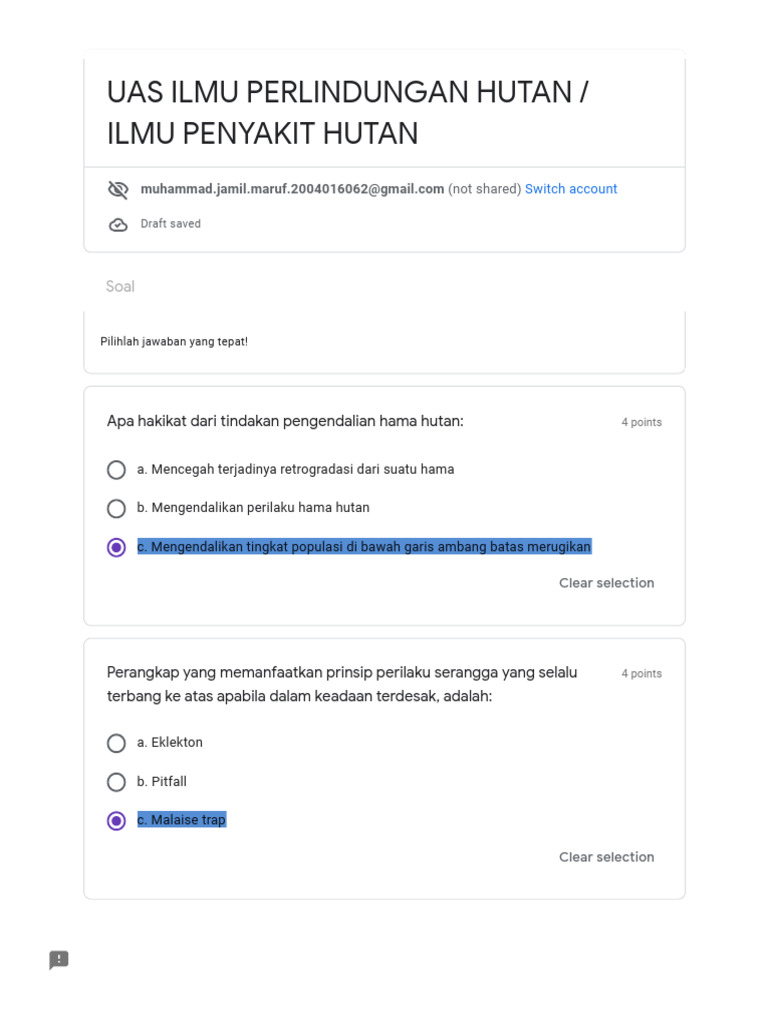 Uas Perlintan Sudah I Koreksi | PDF