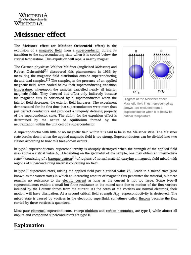 Meissner Effect | PDF