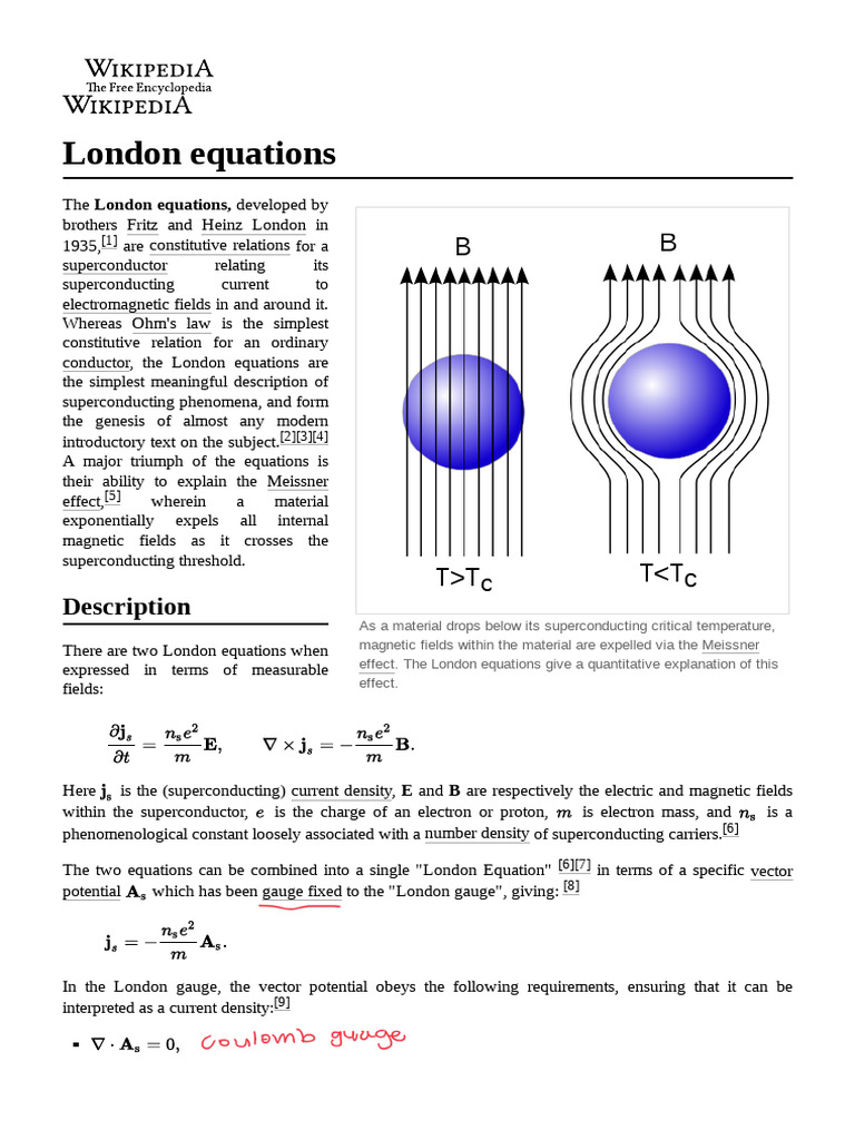 London_equations | PDF | Electromagnetism | Materials