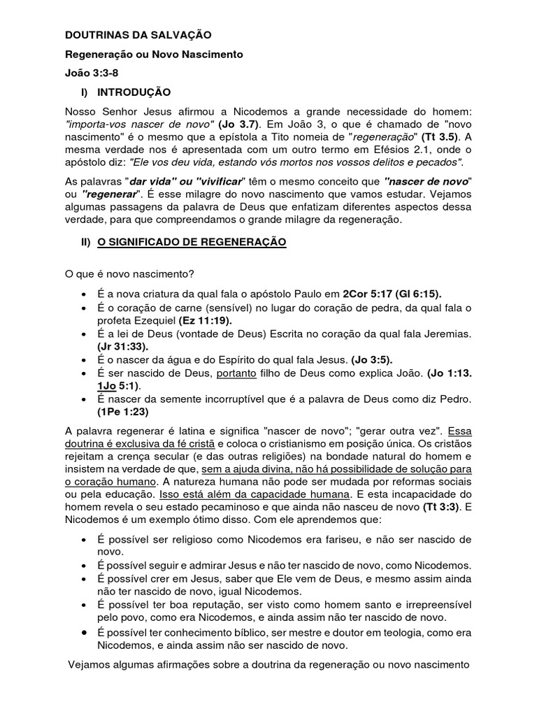 Significado da Regeneração Espiritual | PDF | Jesus | Deus