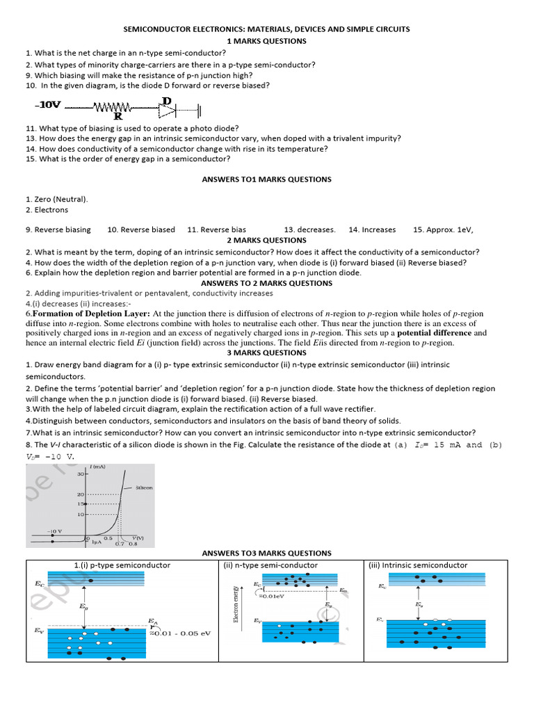 Unit 9 Semiconductor 2023 | PDF | P–N Junction | Semiconductors