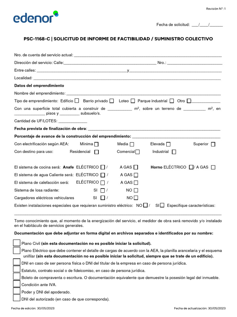 Solicitud Informe Factibilidad | PDF