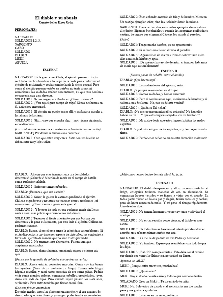 El DIABLO Y SU ABUELA CUENTO | PDF | Gatos | Diablo