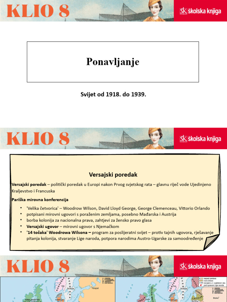 Klio 8 PPT - Tematsko Ponavljanje Svijet - Ponavljanje | PDF