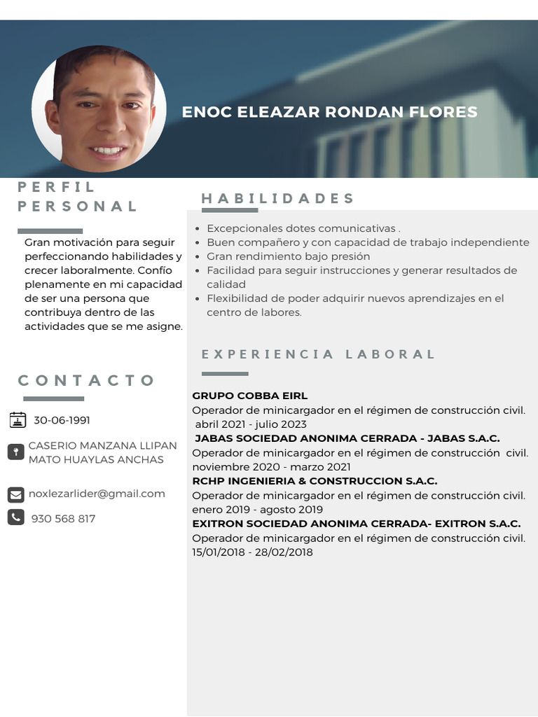 Enoc Profesional Currículum | PDF | Crecimiento personal y profesional
