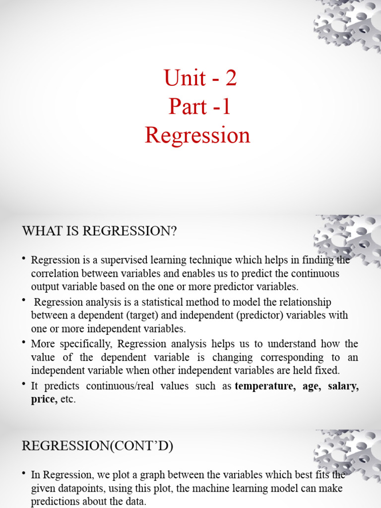 Unit 2linear Regression Bayesian Learning | PDF | Regression Analysis ...