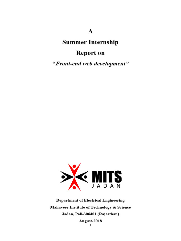 Guidelines For UG Training Project Seminar Report Format | PDF | Html ...