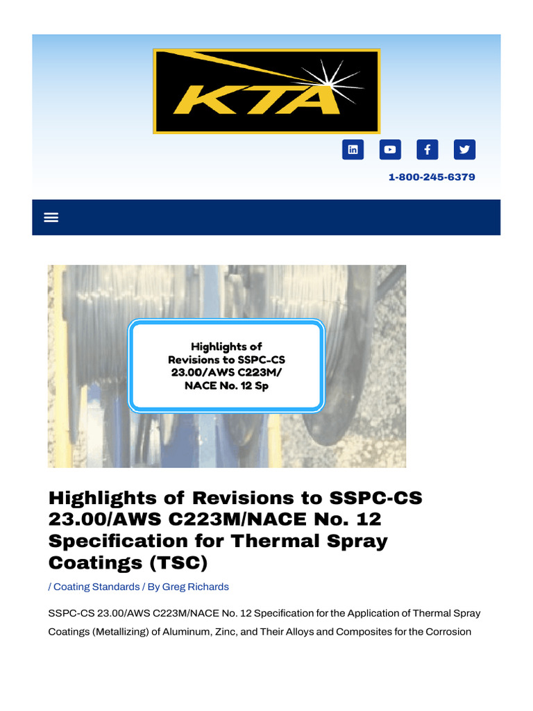 Highlights of Revisions To SSPC-CS 23.00-AWS C223M-NACE No. 12 ...
