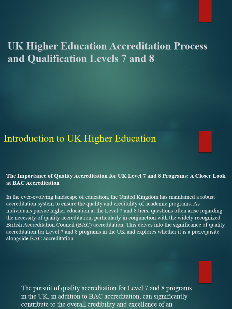 UK Higher Education Accreditation Overview | PDF | Doctorate | Master's ...