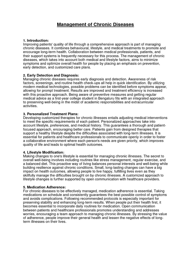 Management of Chronic Diseases | PDF