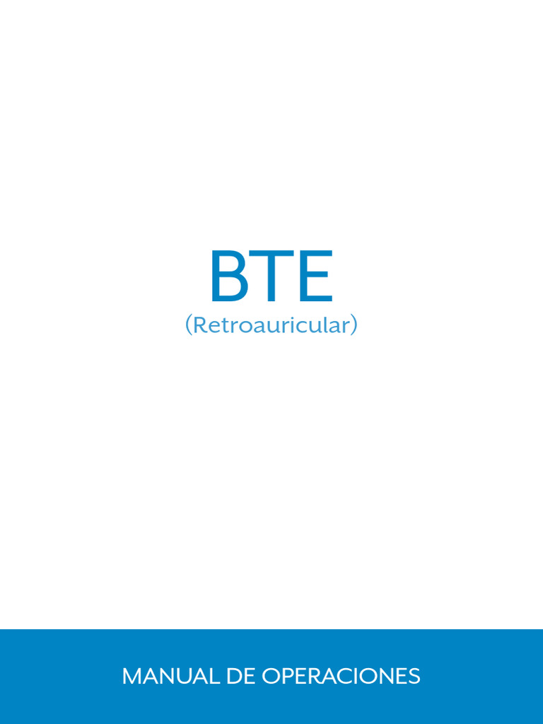 BTE Operations Manual | PDF | Audífono | Audiología