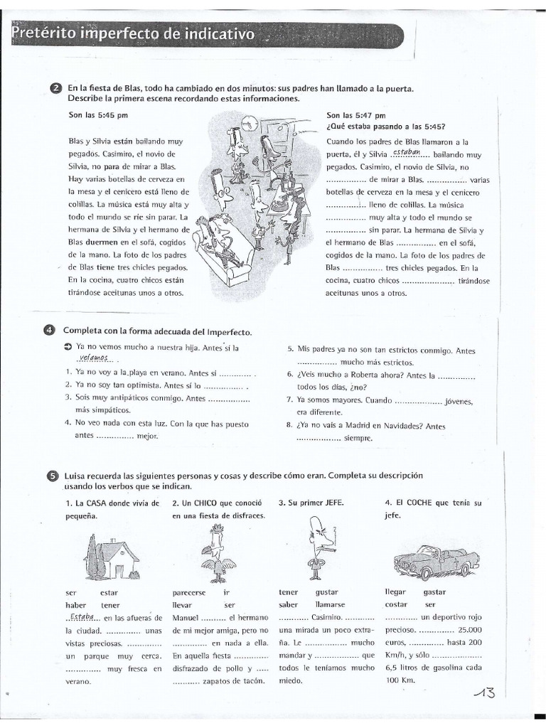 Pret. Imperfecto Ejercicios | PDF