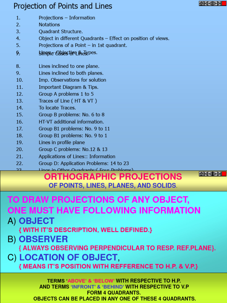 Projection of Point and Line | PDF