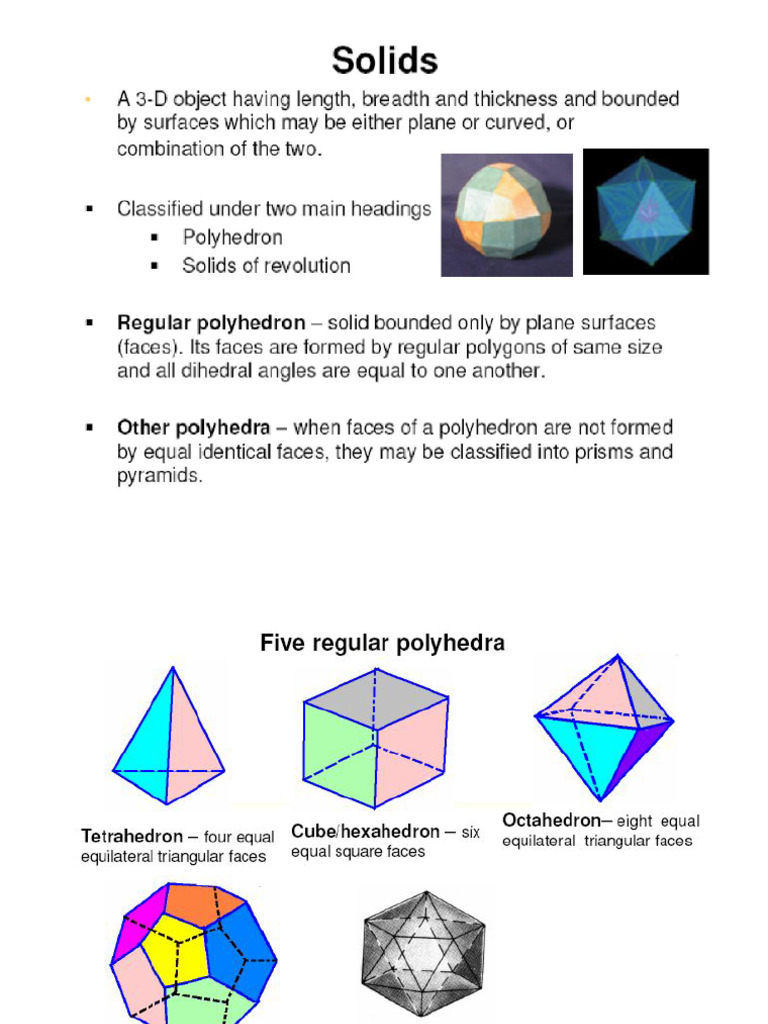 Solids.ppt | PDF | Tetrahedron | Euclidean Geometry
