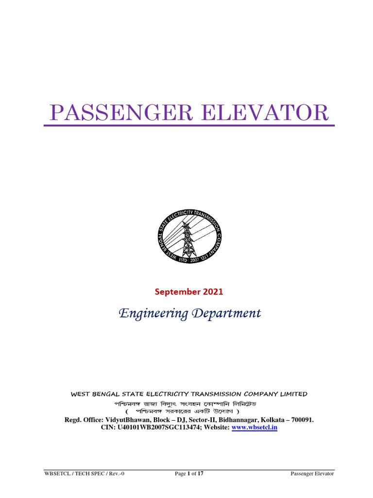 Passenger Elevator | PDF | Elevator | Brake
