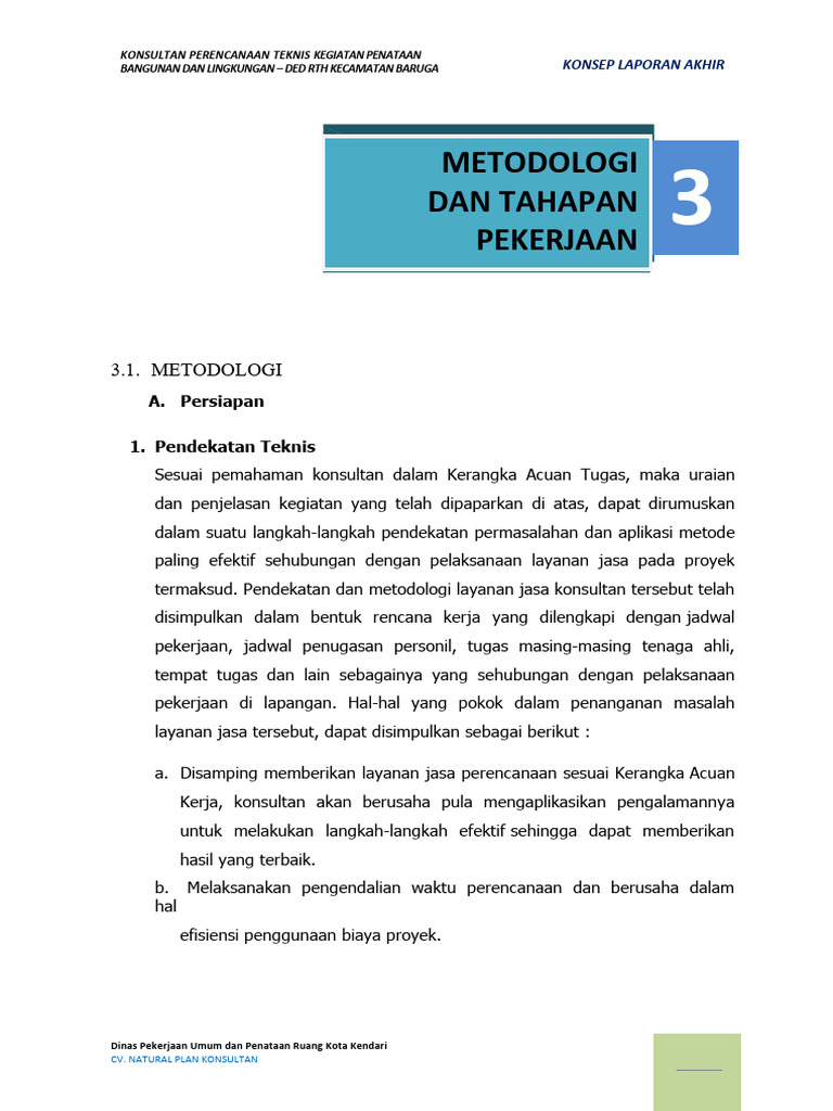 Bab 3 Metodologi Dan Tahapan Pekerjaan | PDF