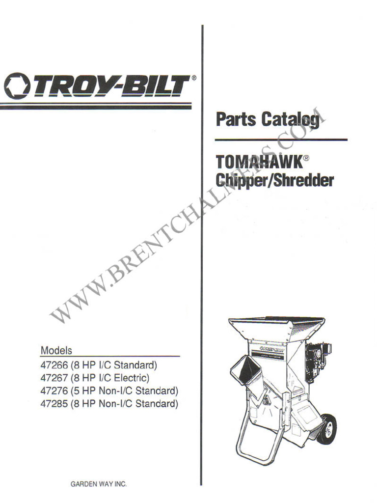 Tomahawk Chipper Parts Catalog | PDF