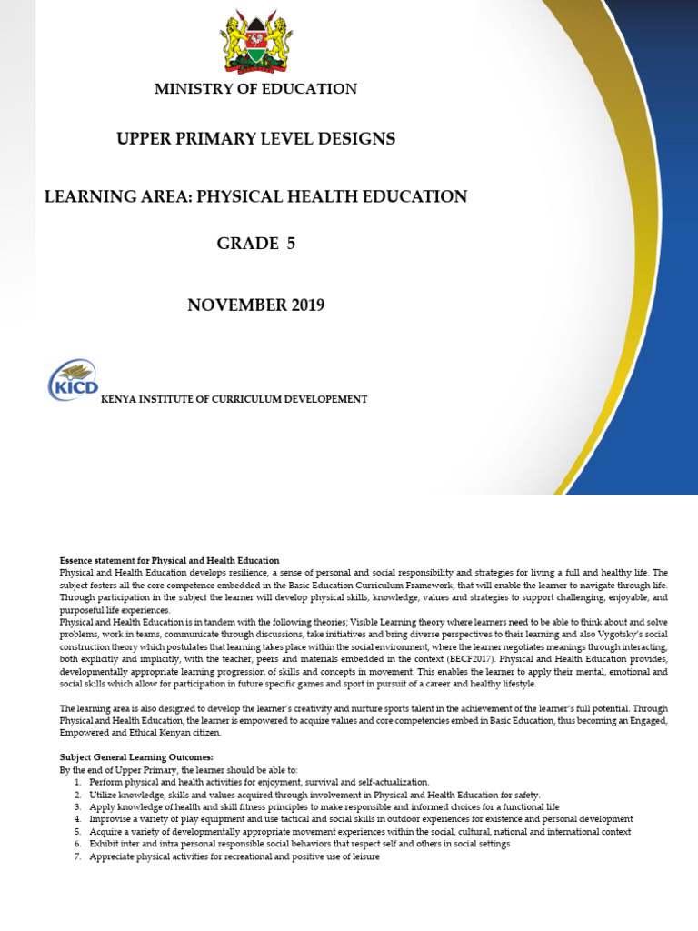 Grade 5 Physical Education Curriculum | PDF | Learning | Health Education