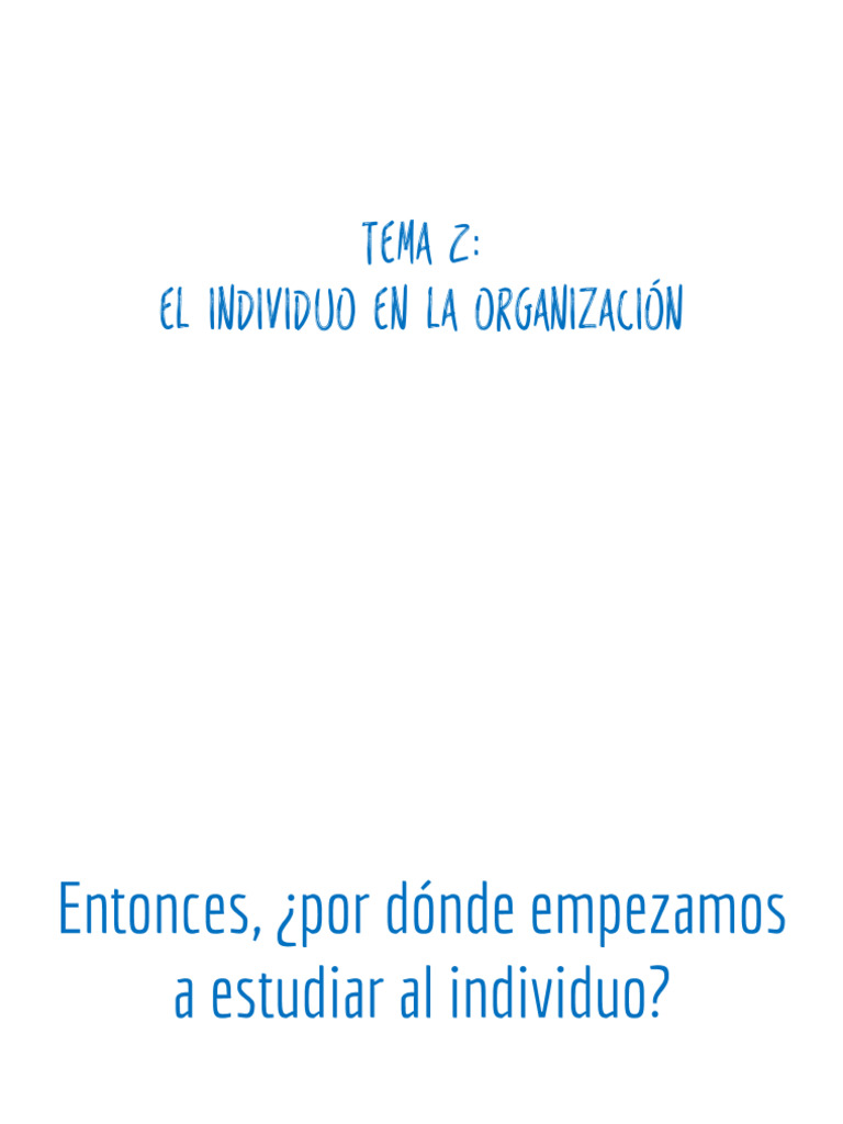 Diapositivas Tema 2 - El Individuo en La Organización (Primera Parte) | Descargar gratis PDF ...