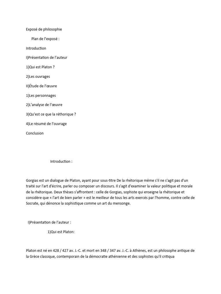 Exposé de Philo | PDF
