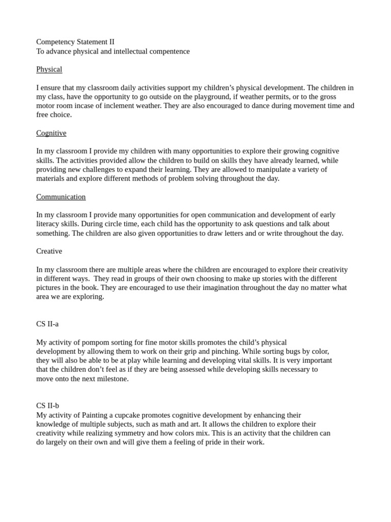 Competency Statement II | Download Free PDF | Creativity | Classroom Competency Statement II | Download Free PDF | Creativity | Classroom