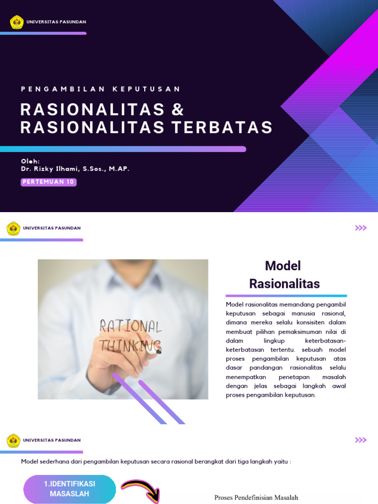 PERTEMUAN 10 Rasionalitas & Rasionalitas Terbatas | PDF