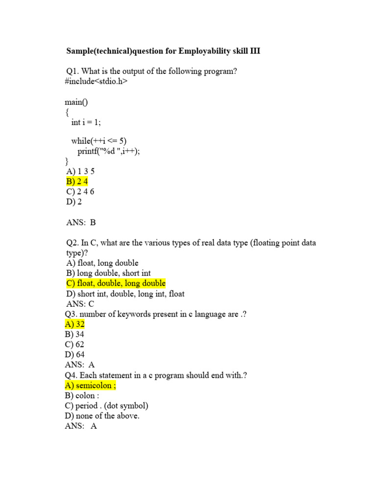 Technical Answers | PDF | Information Technology | Computer Programming