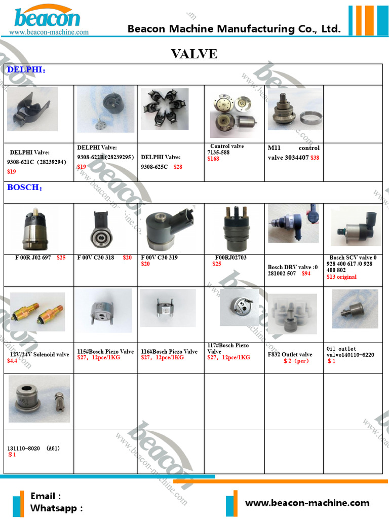 Beacon Machine Spare Parts List | PDF | Machines | Mechanical Engineering
