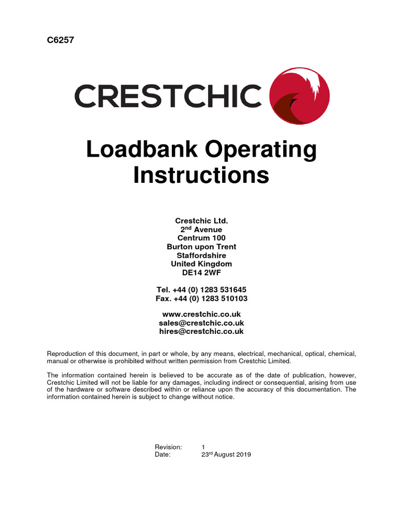 Manual Crestchic Loadbank 240 480 DC 200kW | PDF | Fuse (Electrical ...