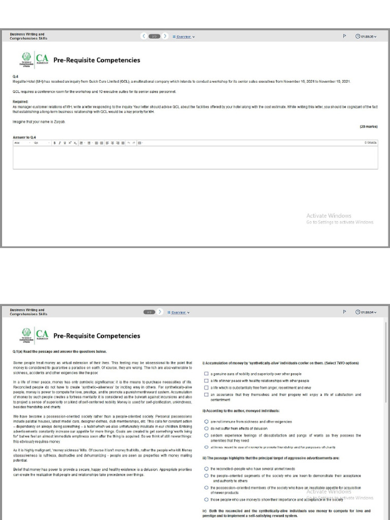PRC BWCS-2 Model Paper ICAP Official | PDF