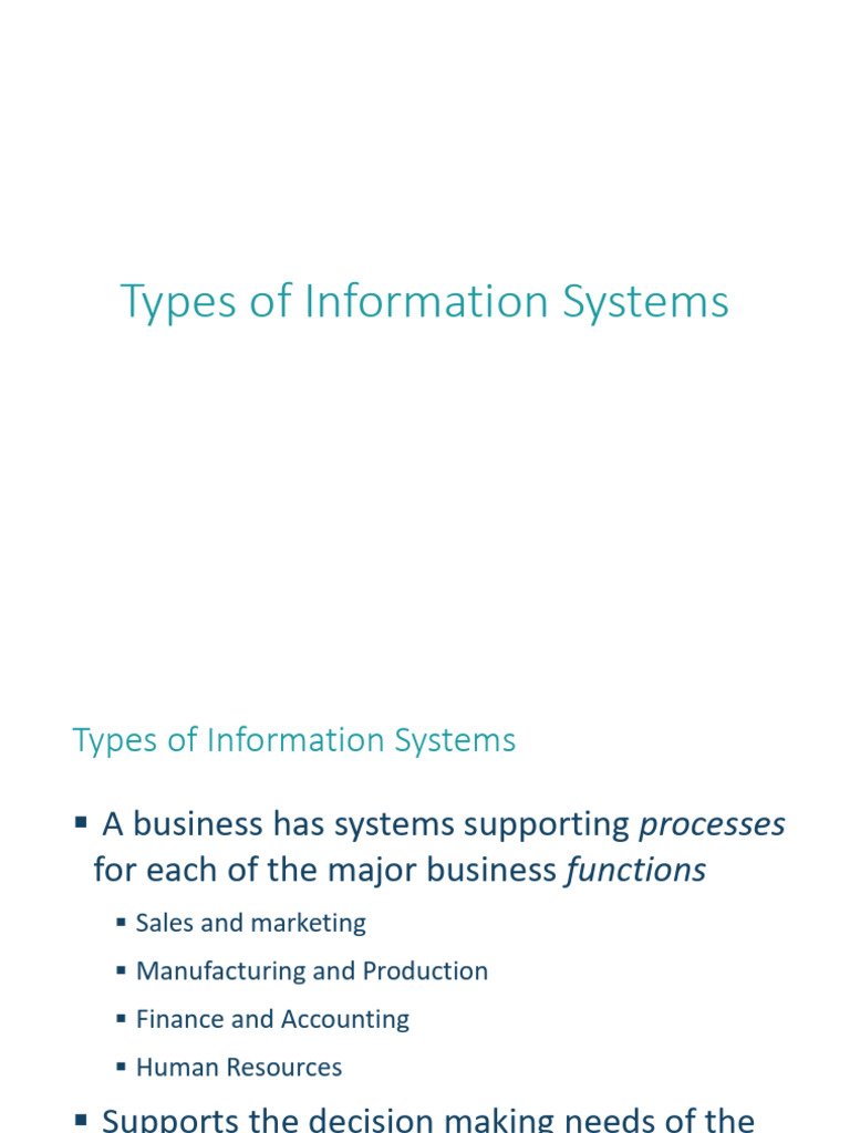 7 Slides - Types of Information Systems | PDF