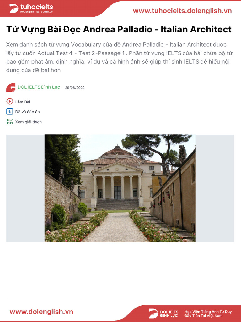 Andrea Palladio - Italian Architect | PDF