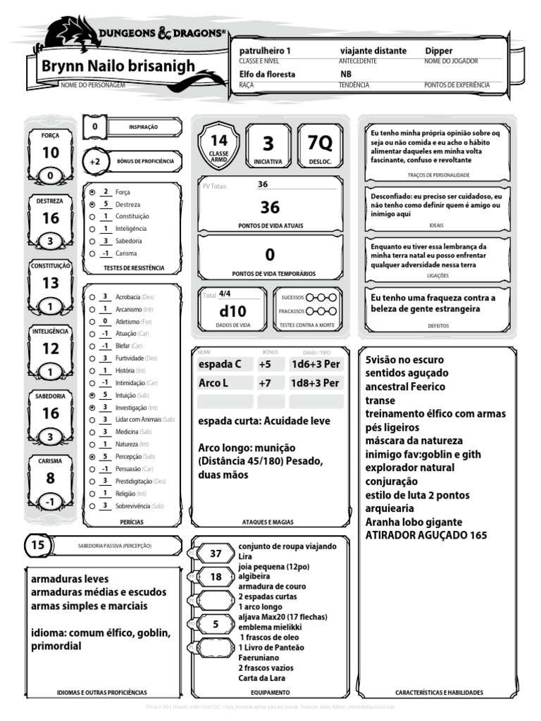 DND 5e - Ficha Dipper Sessao5 - 1 | PDF