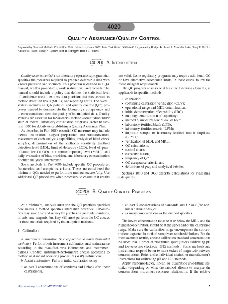 Calibration and QC in Laboratories | PDF