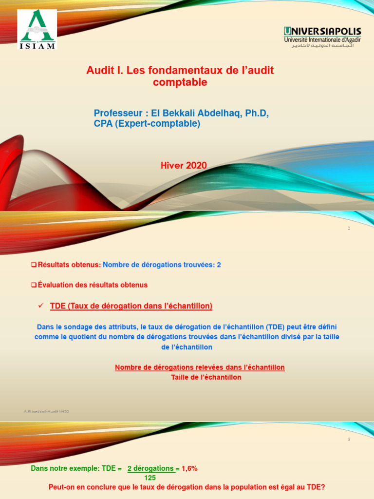 S11 Notes De Cours Audit I H 20 Pdf