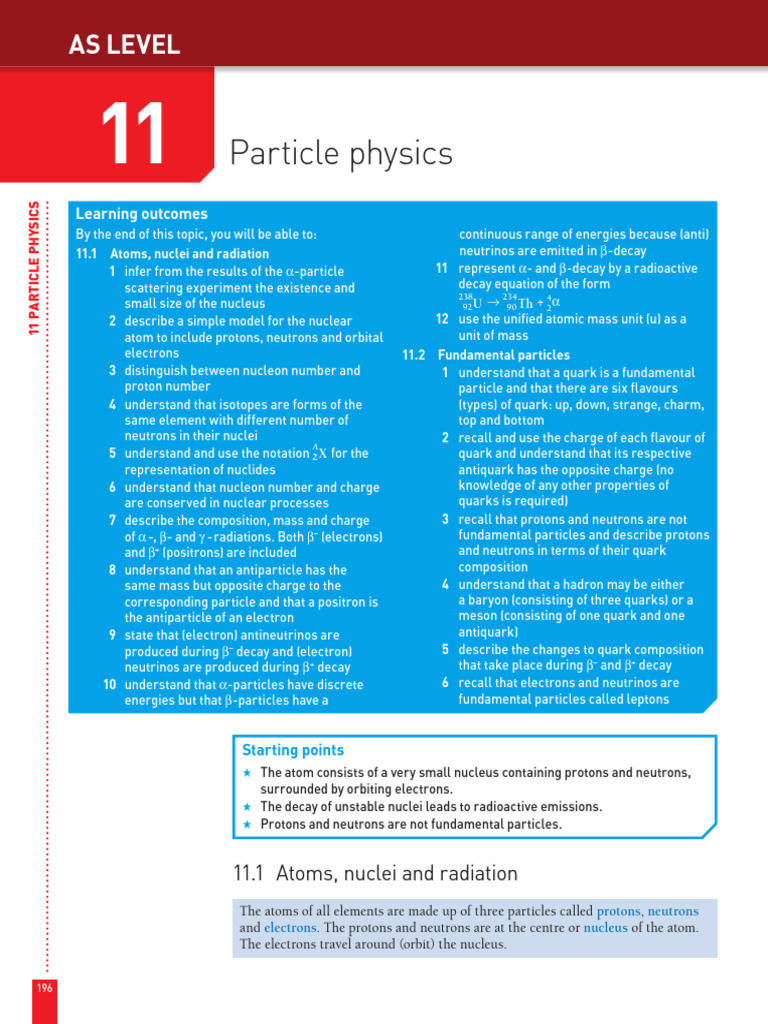 11A Particle Physics | PDF | Radioactive Decay | Atomic Nucleus